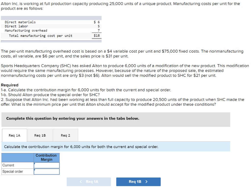 Solved Alton Inc. is working at full production capacity | Chegg.com