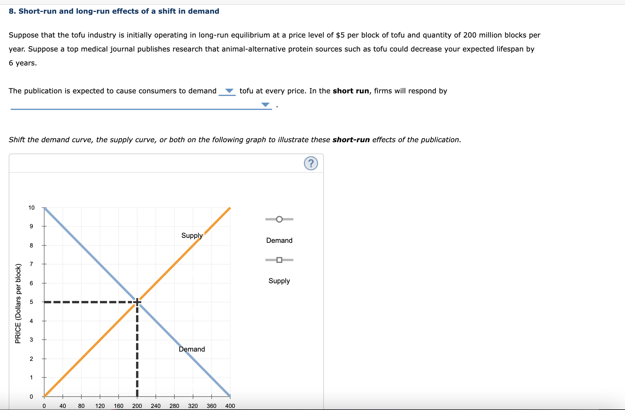 Solved 3. Short-run and long-run effects of a shift in | Chegg.com