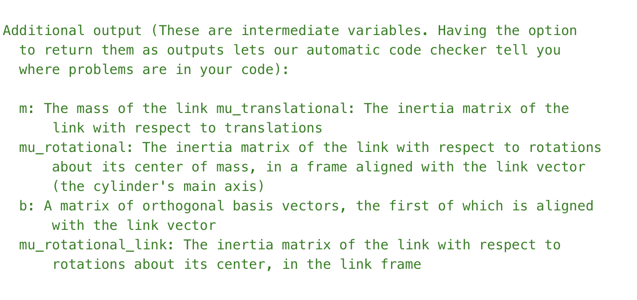 Solved = function [mu, ... m, ::. mu_translational,... | Chegg.com