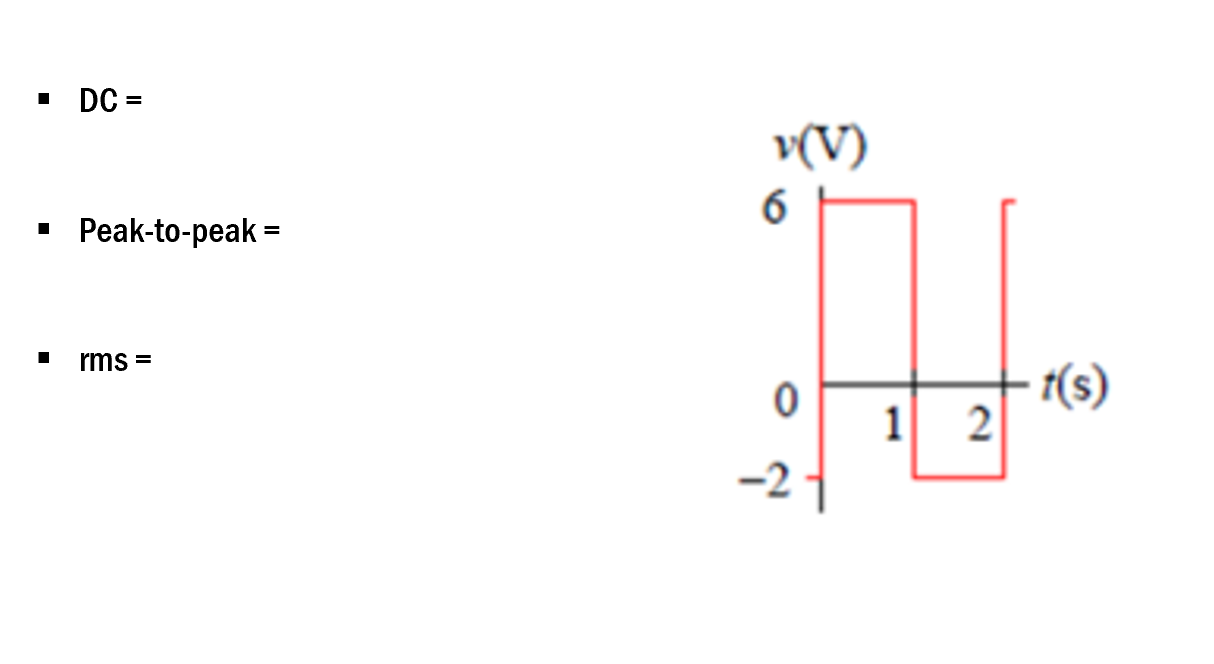 Solved Electrical engineering question: DC=Peak-to-peak | Chegg.com