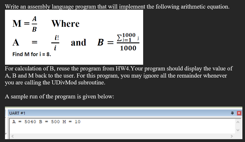 Solved Write an ﻿assembly language program that will | Chegg.com