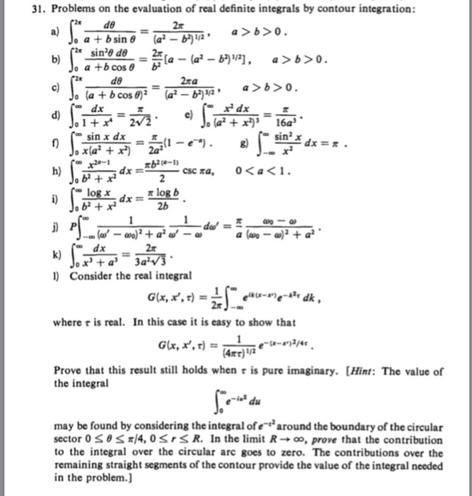 Solved 1. Problems on the evaluation of real definite | Chegg.com