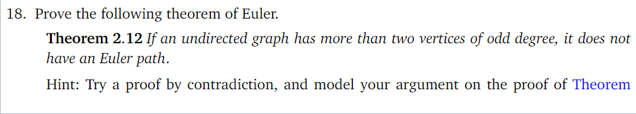 Solved Prove the following theorem of Euler.Theorem 2.12 ﻿If | Chegg.com
