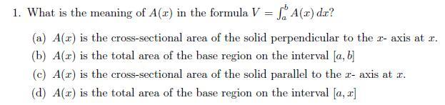 Solved 1. What is the meaning of A(z) in the formula V = | Chegg.com