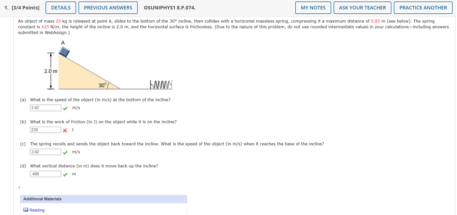 Solved submitted in WebAssign.) (a) What is the speed of the | Chegg.com