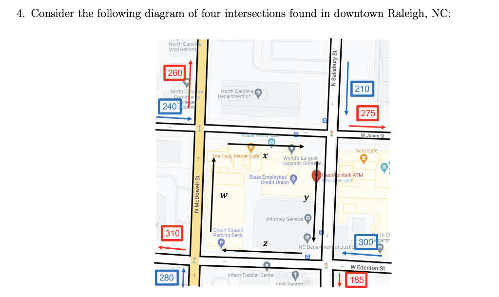 Solved 4. Consider the following diagram of four | Chegg.com