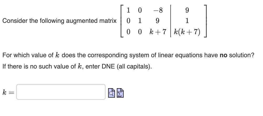 Solved Consider the following augmented matrix | Chegg.com