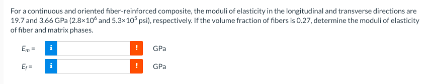 Solved For a continuous and oriented fiber-reinforced | Chegg.com