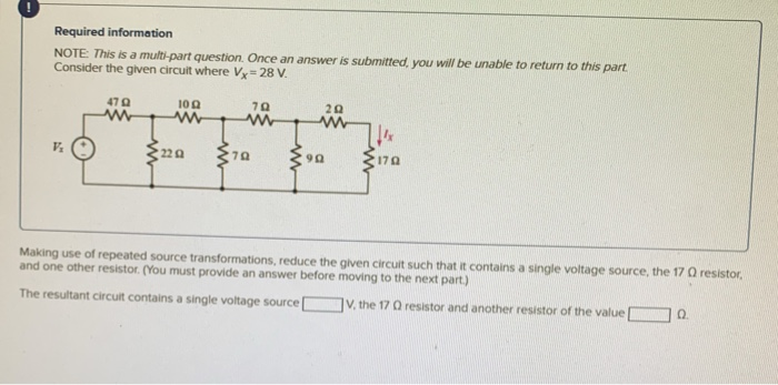 Solved Required information NOTE: This is a multi-part | Chegg.com