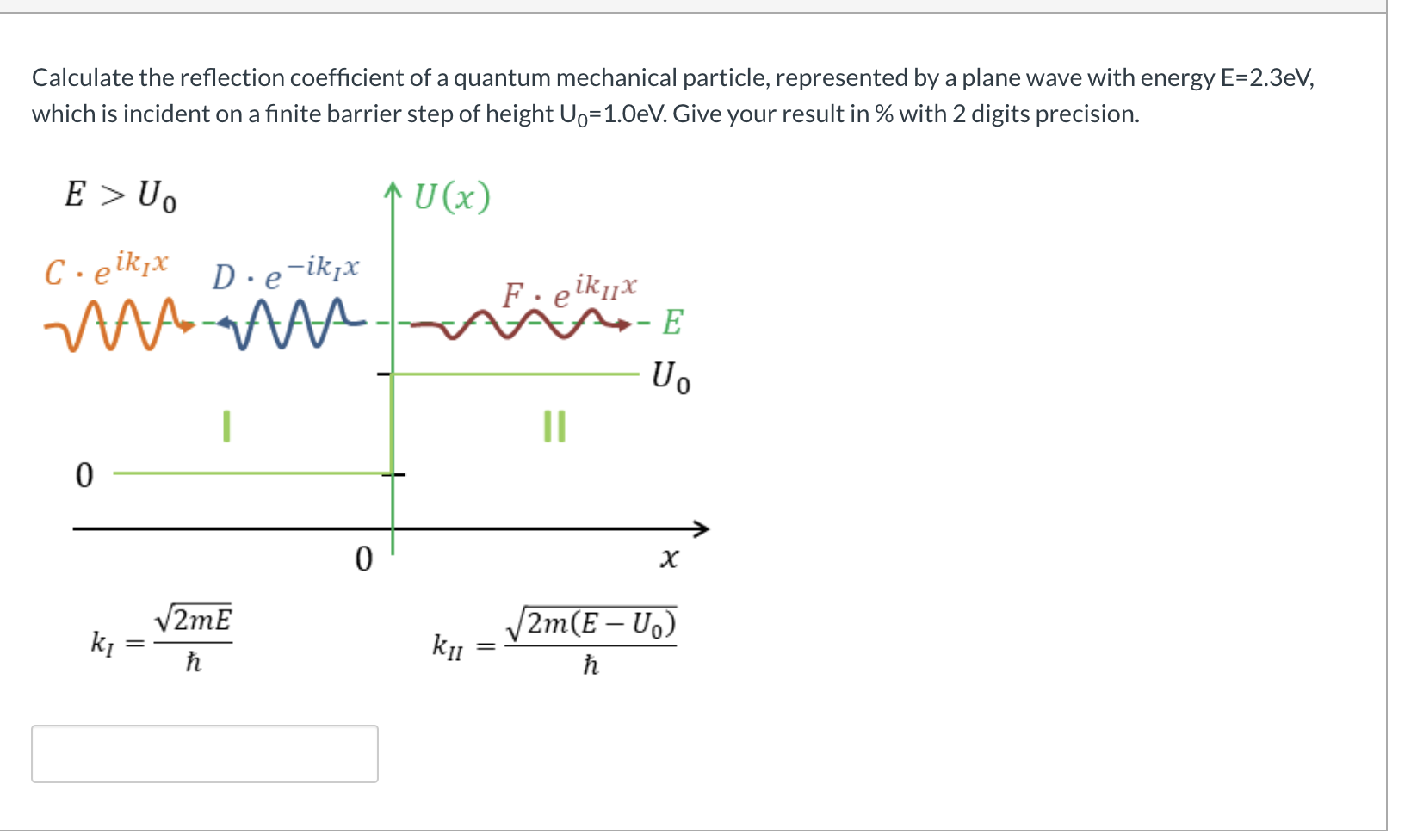 Solved Calculate the reflection coefficient of a quantum | Chegg.com
