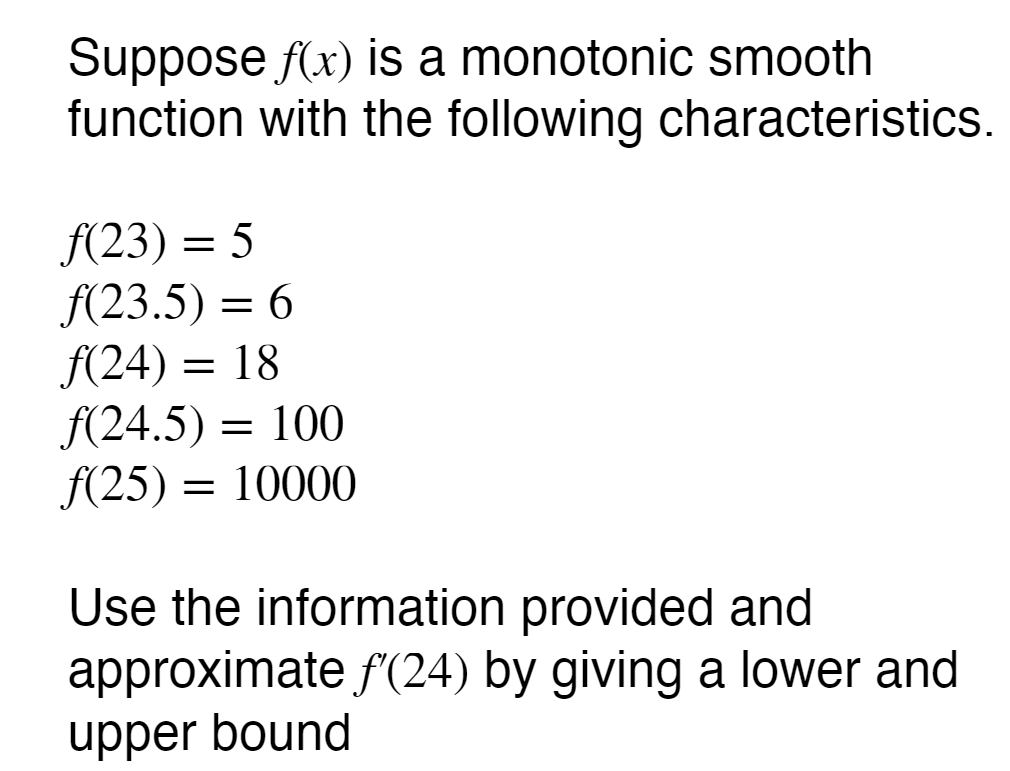 Solved Suppose f(x) is a monotonic smooth function with the | Chegg.com