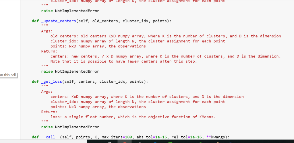 Solved In [6]: | class KMeans(object): def init (self): pass | Chegg.com