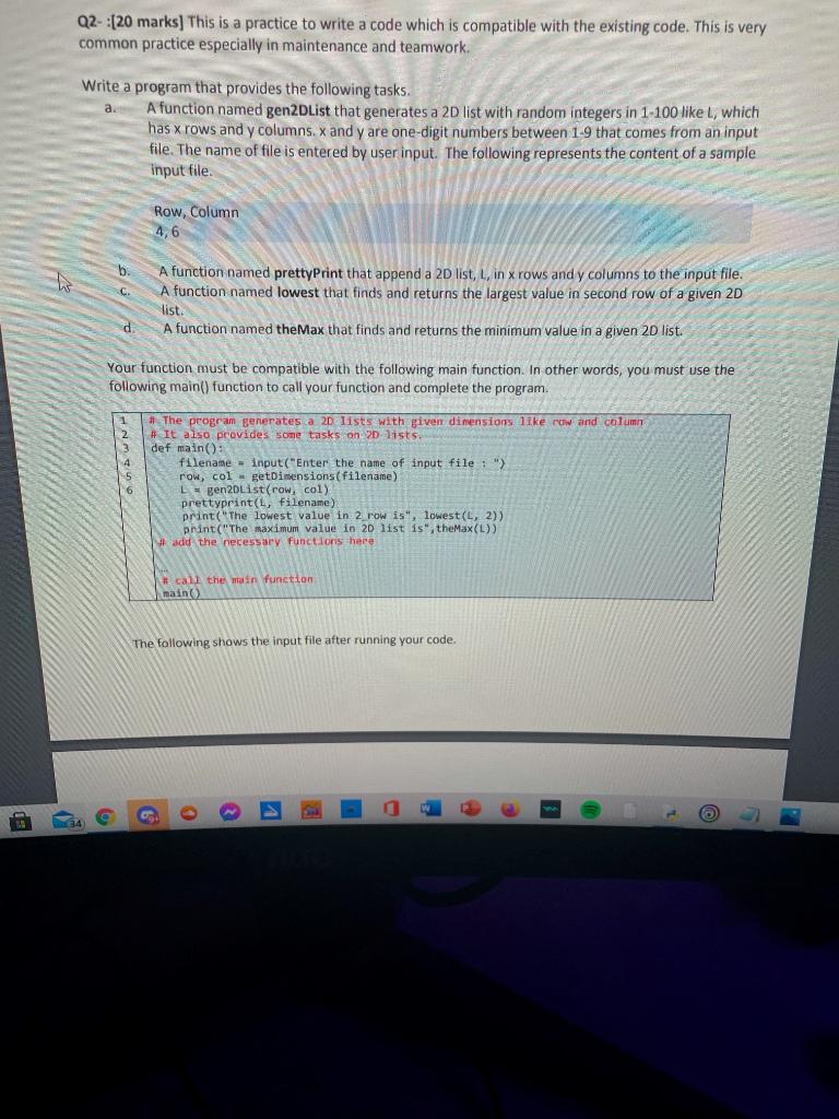Solved Q2-(20 marks] This is a practice to write a code | Chegg.com
