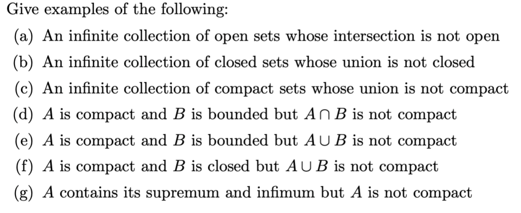 Solved Give examples of the following:(a) ﻿An infinite | Chegg.com