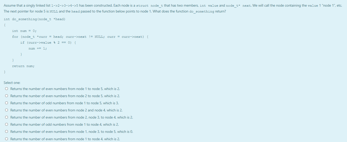 Solved Assume that a singly linked list 1->2->3->4->5 has | Chegg.com