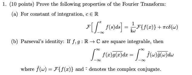 Solved 1. (10 points) Prove the following properties of the | Chegg.com
