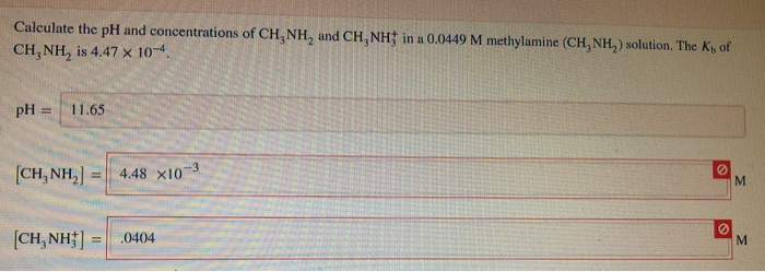 Solved Calculate the pH and concentrations of CH, NH, and | Chegg.com
