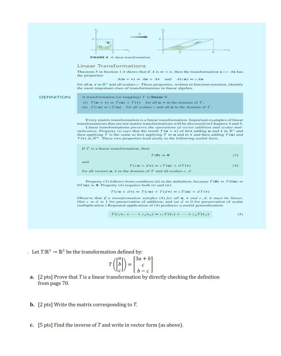 Solved FIGURE 4 A shear transformation. Linear | Chegg.com