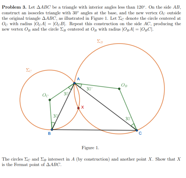 Solved Problem 3. Let AABC be a triangle with interior | Chegg.com