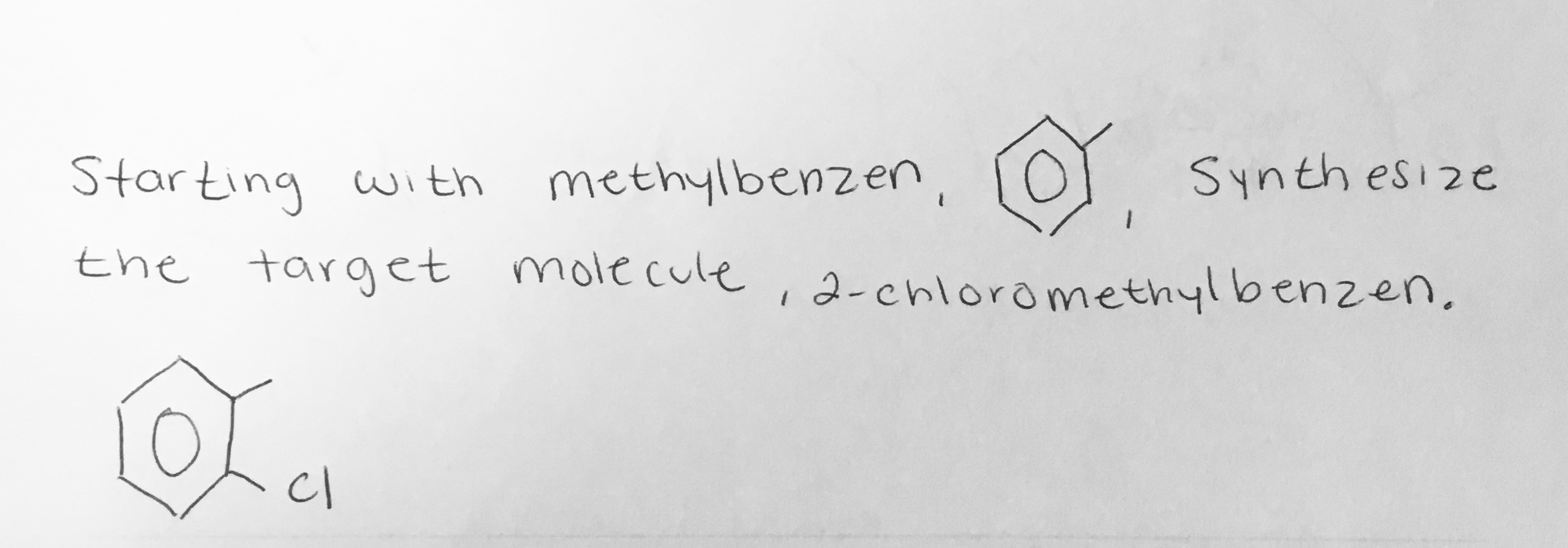 Solved Starting with methylbenzen, Synthesize the target | Chegg.com