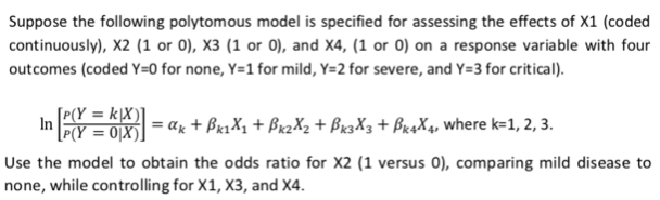 Solved Suppose the following polytomous model is specified | Chegg.com