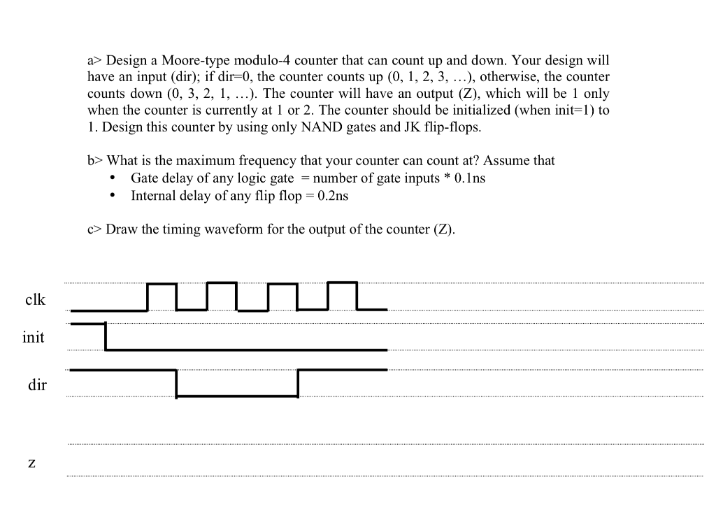 Solved >Design a Moore-type modulo-4 counter that can count | Chegg.com