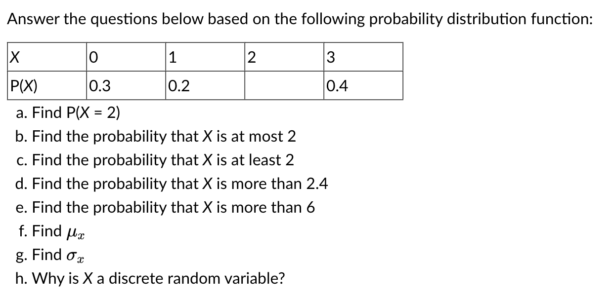 Solved Answer the questions below based on the following | Chegg.com