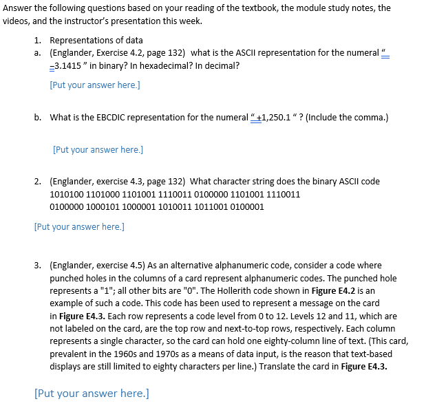 Solved swer the following questions based on your reading of | Chegg.com