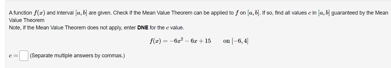 Solved A function f(x) and interval [a, b] are given. Check | Chegg.com