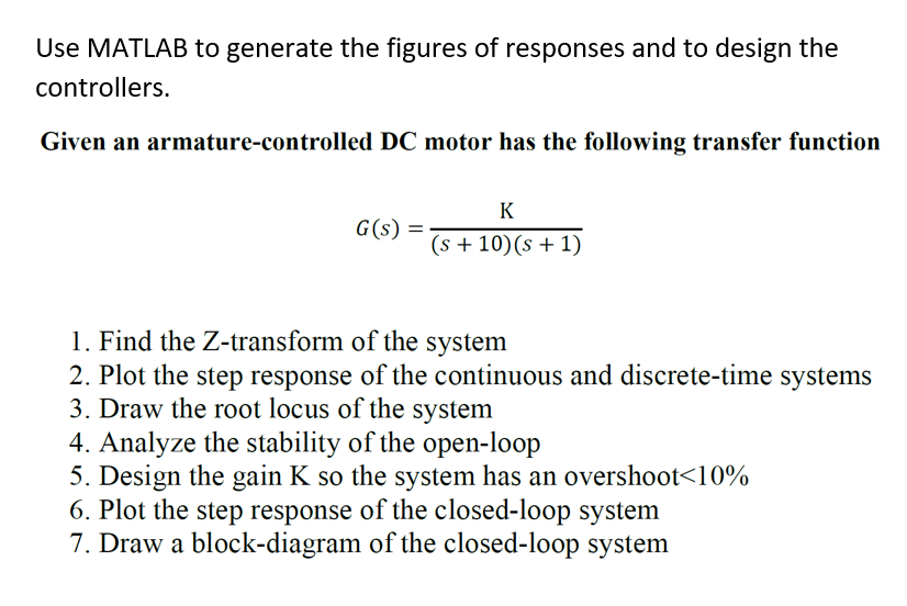 Solved Use MATLAB to generate the figures of responses and | Chegg.com