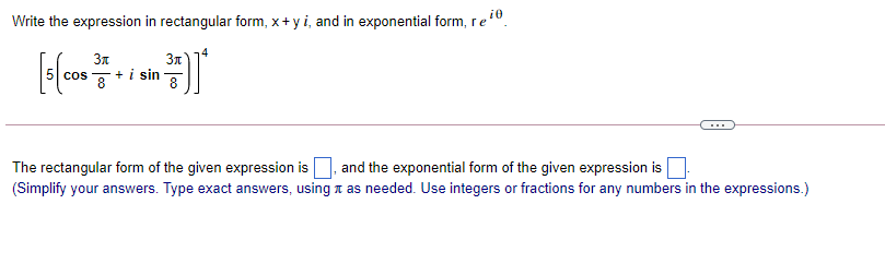 Solved Write the expression in rectangular form, x+yi, and | Chegg.com