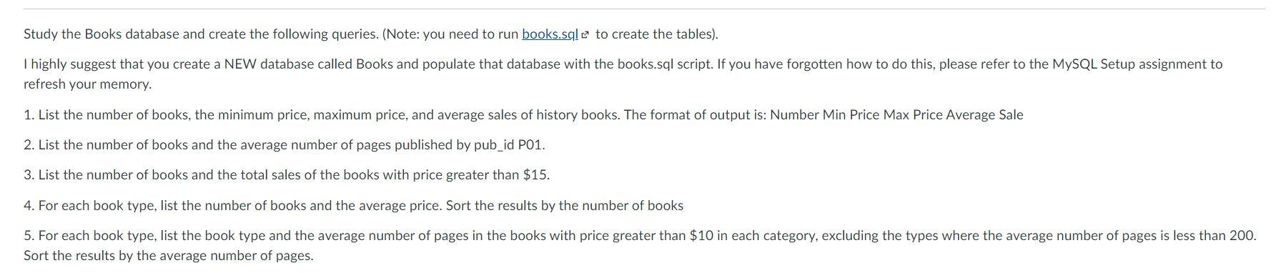 Solved here is the schema it is books.sql DROP TABLES IF | Chegg.com