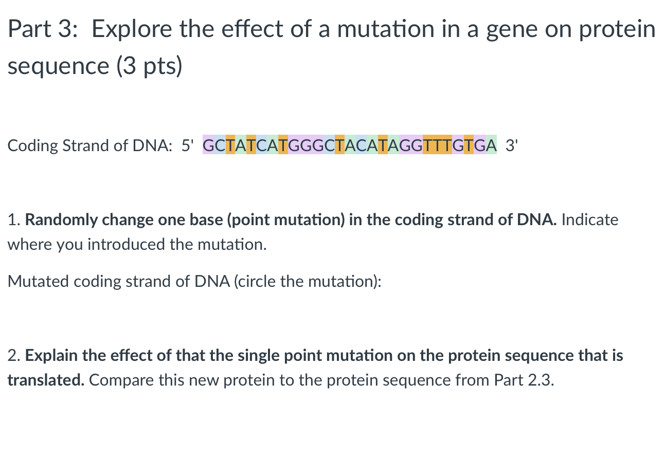 Solved Part 1: Transcribe a small fragment of DNA (3 pts) | Chegg.com