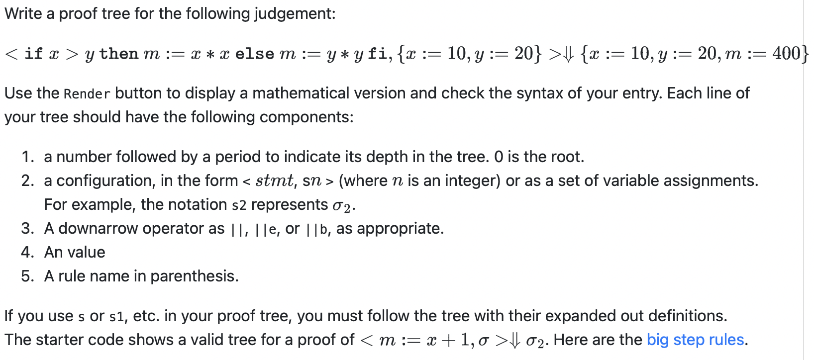 Write a proof tree for the following judgement: y | Chegg.com