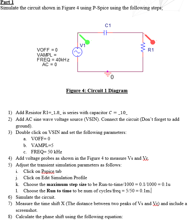 Solved Part 1 Simulate the circuit shown in Figure 4 using | Chegg.com