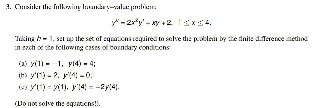Solved 3. Consider the following boundary-value problem: y Solved 3. Consider the following boundary-value problem: y