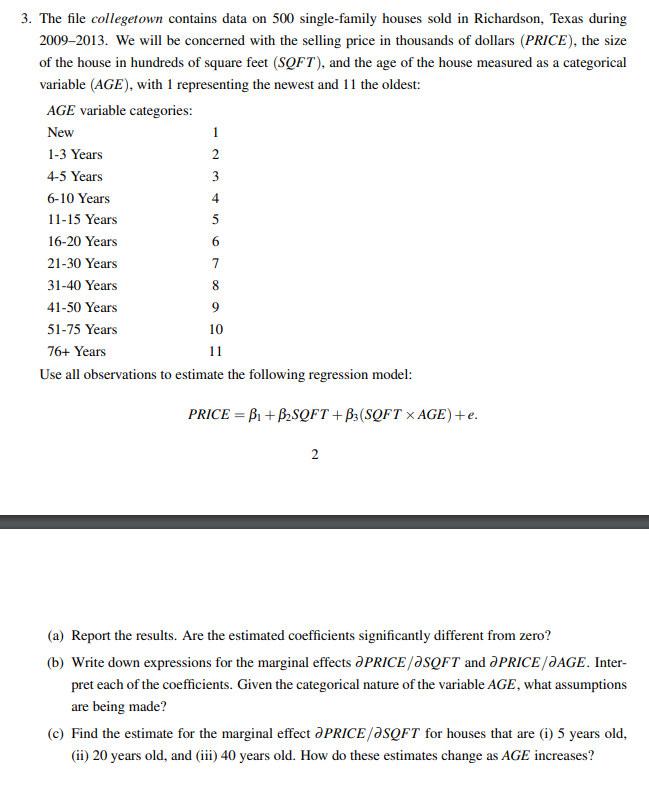 sum Variable Obs Mean Std. Dev. Min Max price sqft | Chegg.com
