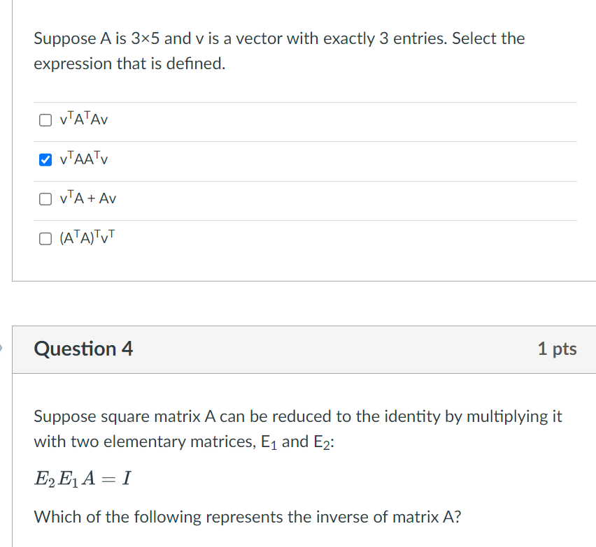 Solved Suppose A is 3×5 and v is a vector with exactly 3 | Chegg.com