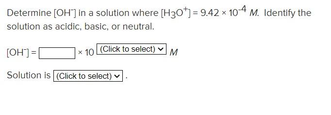 Solved Determine [H3O+] in a solution where [OH] = 1.82 x | Chegg.com