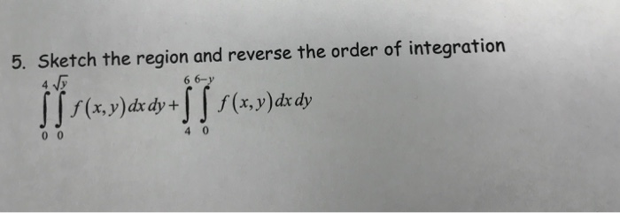 Solved Sketch the region and reverse the order of | Chegg.com
