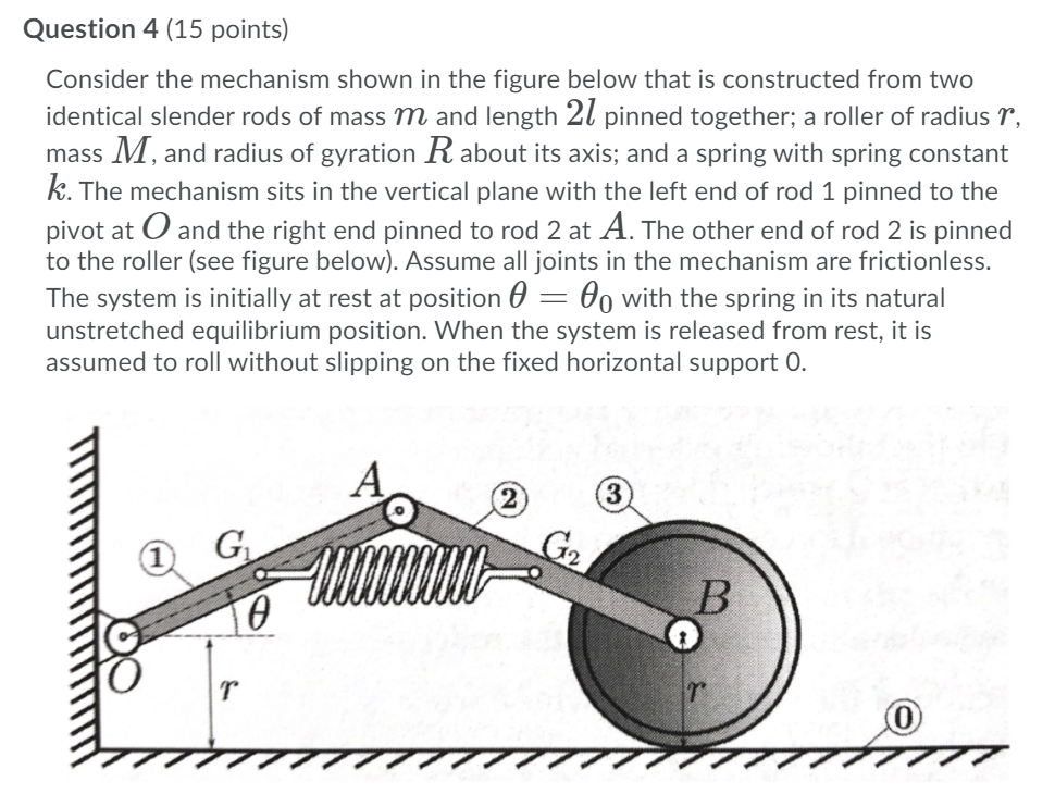 Solved Question 4 (15 points) Consider the mechanism shown | Chegg.com