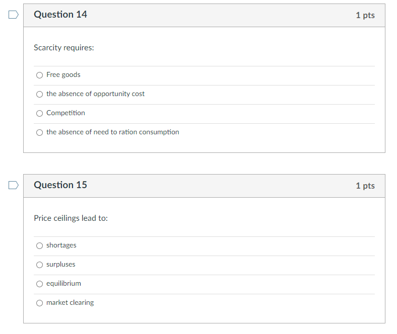 Solved Scarcity requires: Free goods the absence of | Chegg.com