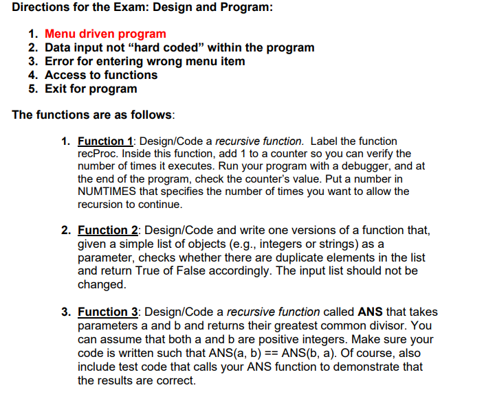 Solved I need help doing FUNCTION 3 only. Please do it in | Chegg.com