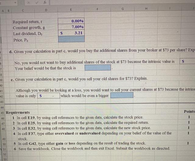 Solved Spreadsheet Exercise: Chapter 7 You are interested in | Chegg.com