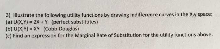 Solved 3) Illustrate the following utility functions by | Chegg.com