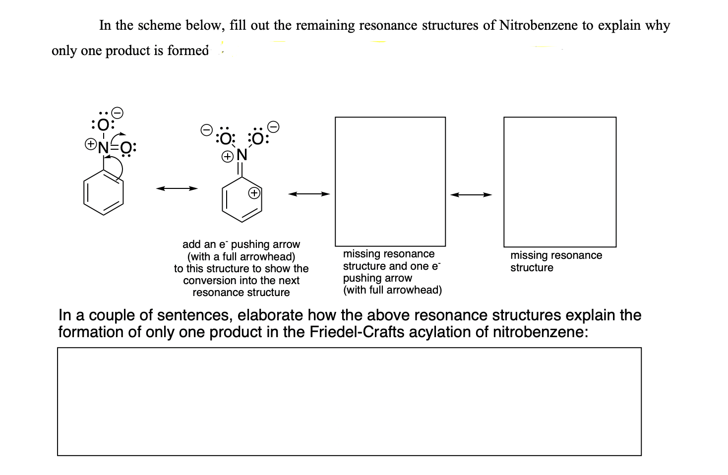 Solved In the scheme below, fill out the remaining resonance | Chegg.com
