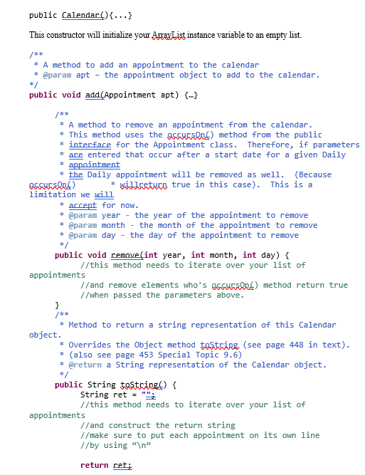 Solved public Salendar() {…} This constructor will | Chegg.com