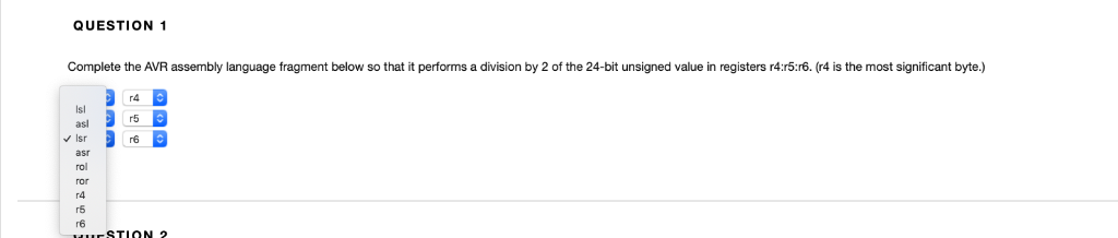 Solved Question 1 Complete The Avr Assembly Language