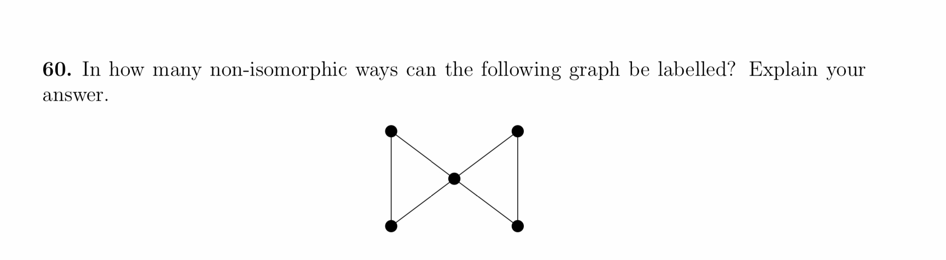 Solved 60. In how many non-isomorphic ways can the following | Chegg.com