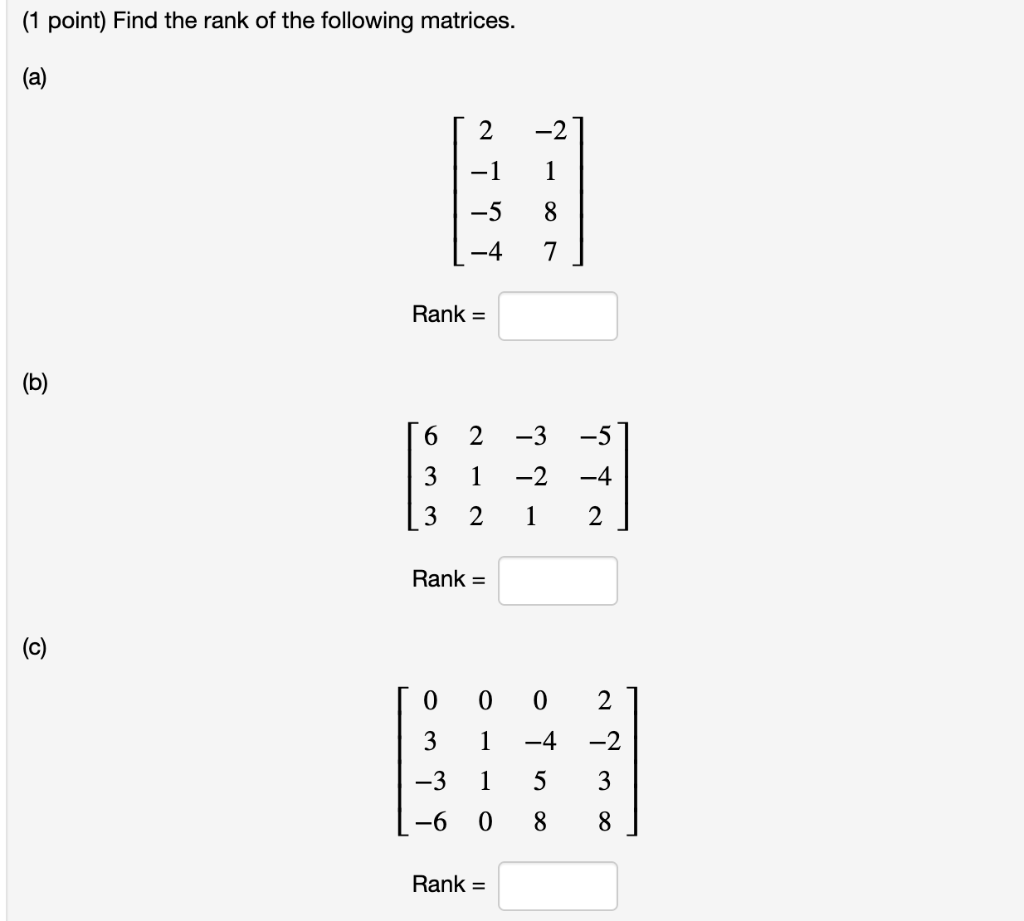 Solved (1 point) Reduce the following augmented matrix to | Chegg.com
